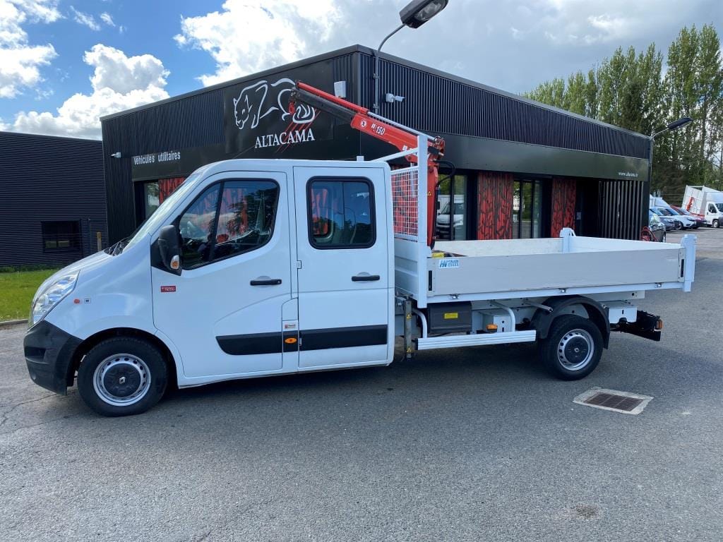 RENAULT MASTER 110 DOUBLE CABINE 6 PLACES PLATEAU GRUE FASSI 150 ...